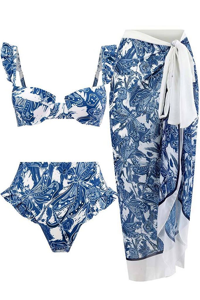 Rabele Printed Bikini Swimwear with Pareo | Women's Swimwear Pareo ...